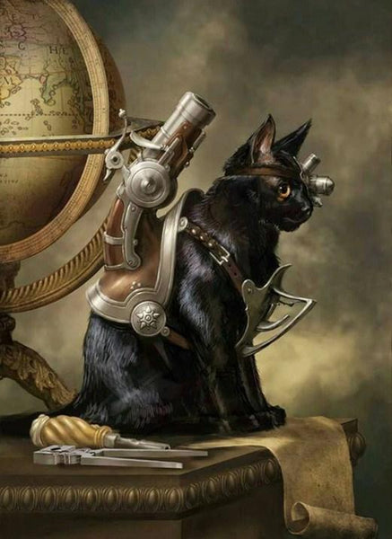 Steampunk Cat Art